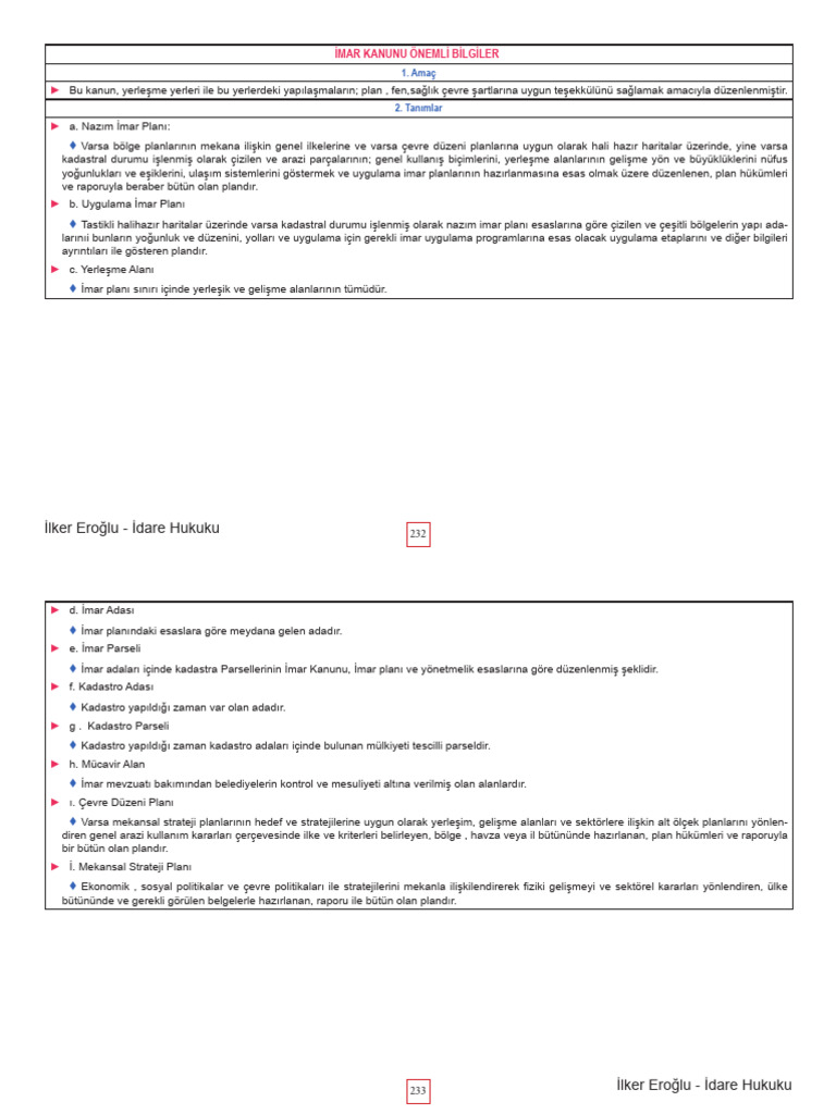 Hakimlik - İmar Kanunu Ek - İlker Hoca - Ders Notu | PDF
