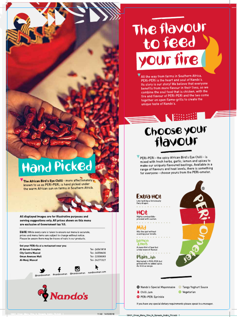 Nando's Oman - Menu - Dine - In-English1 | PDF
