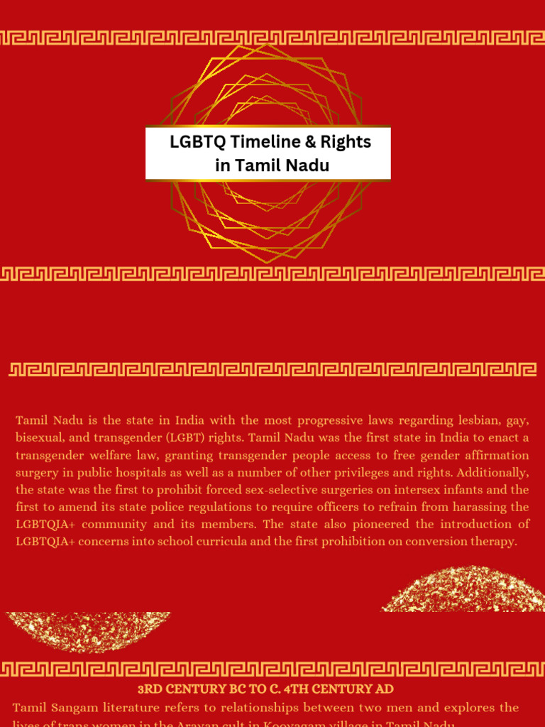 Lesbian, gay, bisexual and transgender (LGBT) rights in Tamil Nadu are the most progressive ...