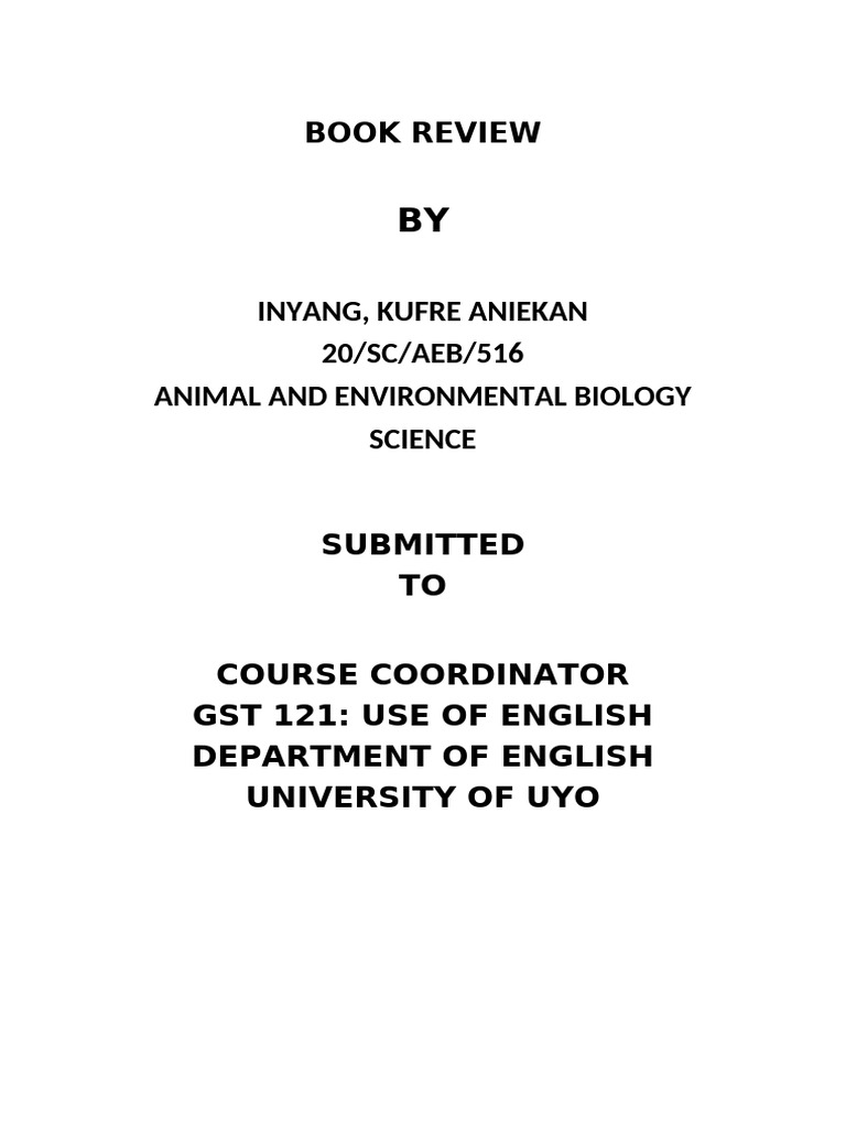 Book Review Sample PDF