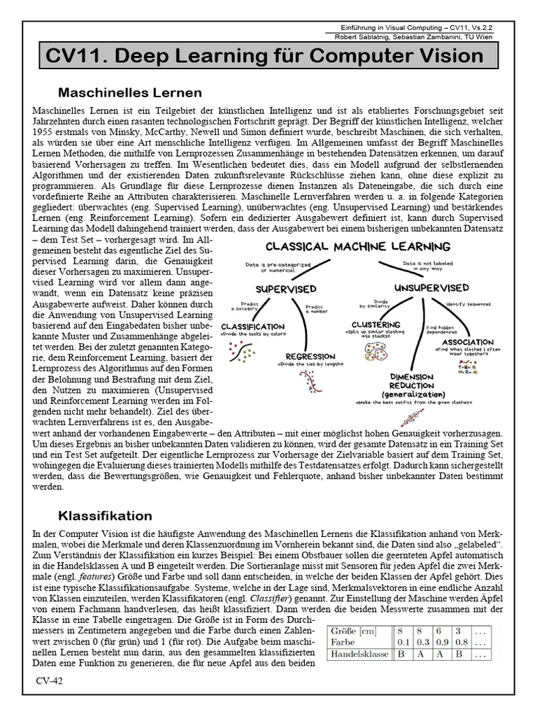 EVC-CV11-Deep Learning - 2022S - Skriptum | PDF