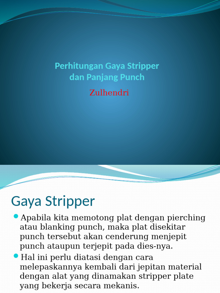 Perhitungan Striper Dan Panjang Punch | PDF