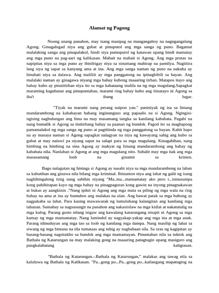 Alamat ng Pagong | PDF