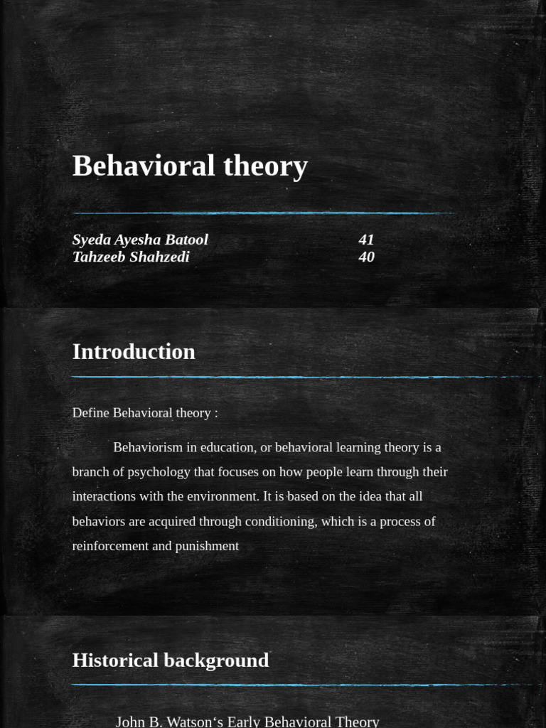 Behavioral Theory | PDF
