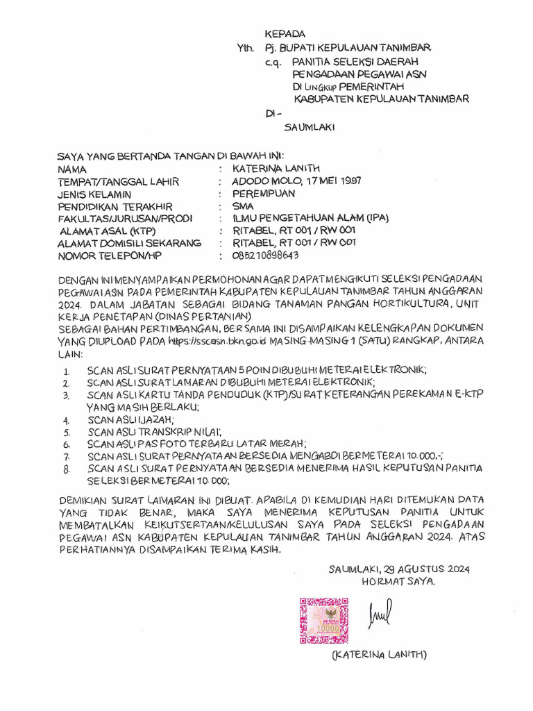 Katrin Lamaran Meterai | PDF