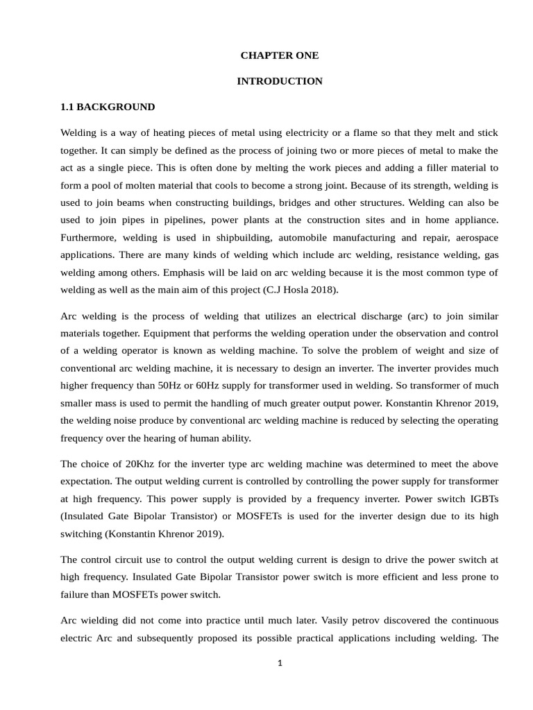 Design and Construction of Arc Welding Machine | PDF | Welding ...