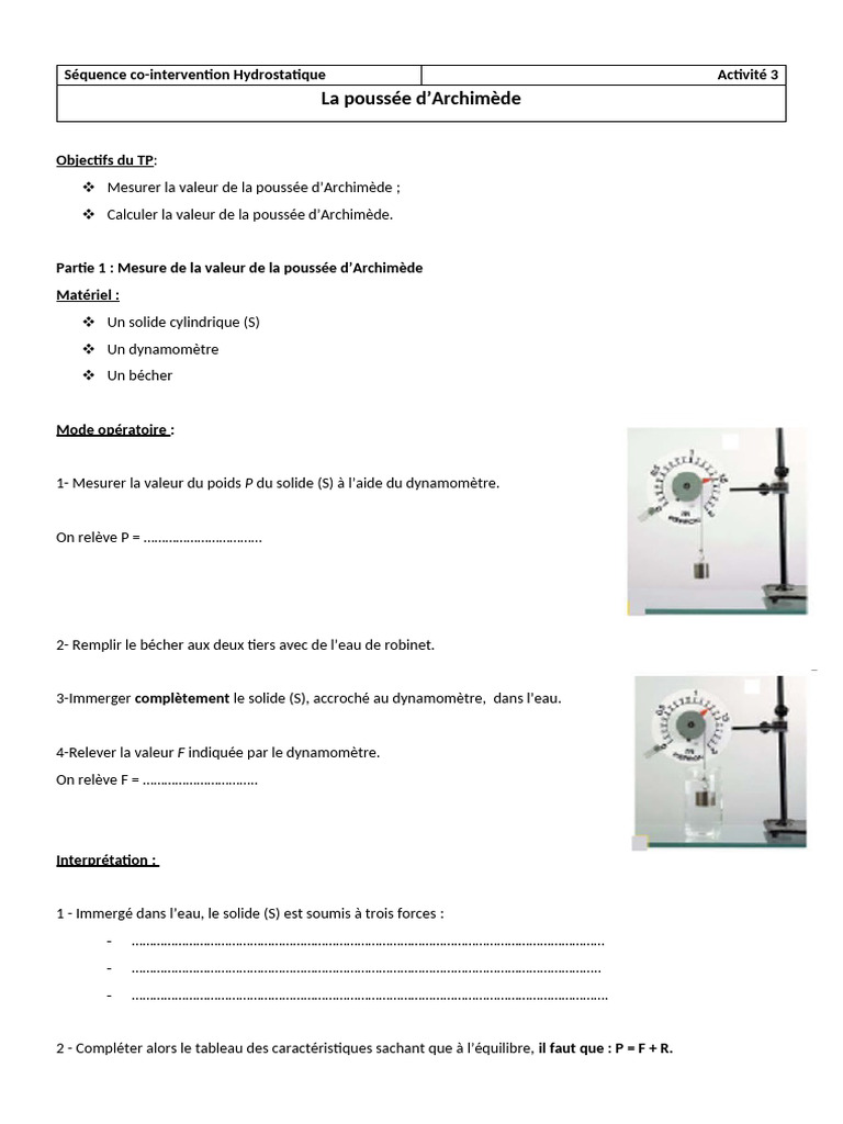 Coint1MM Hydrostatique Activit 3 | PDF