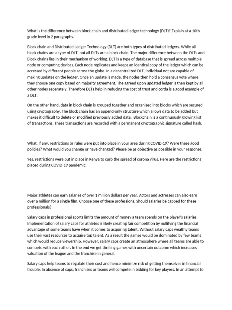 What Is The Difference Between Blockchain and Distributed Ledger Technology | PDF