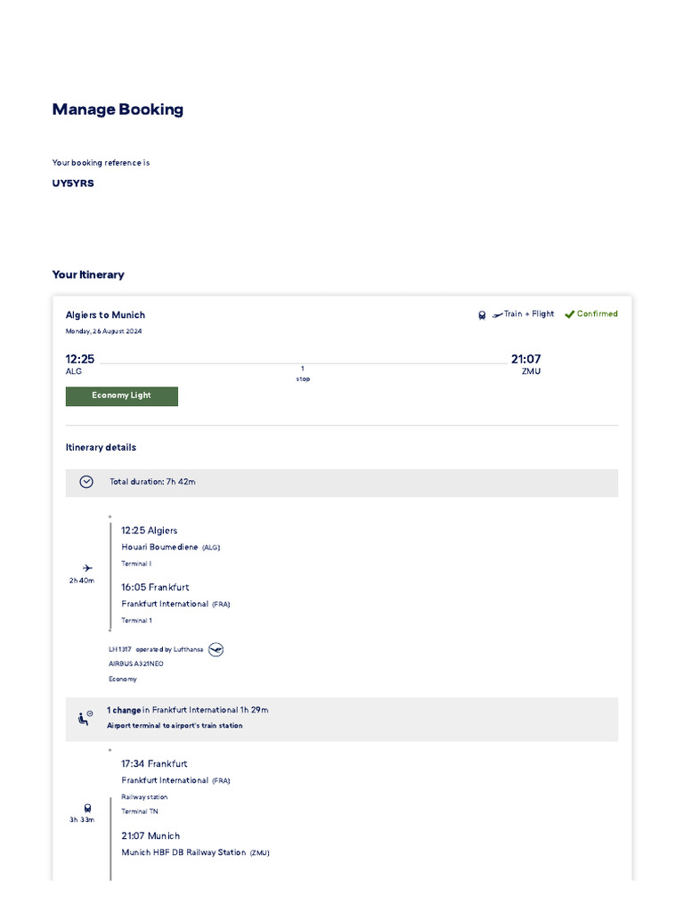 Manage Booking | PDF