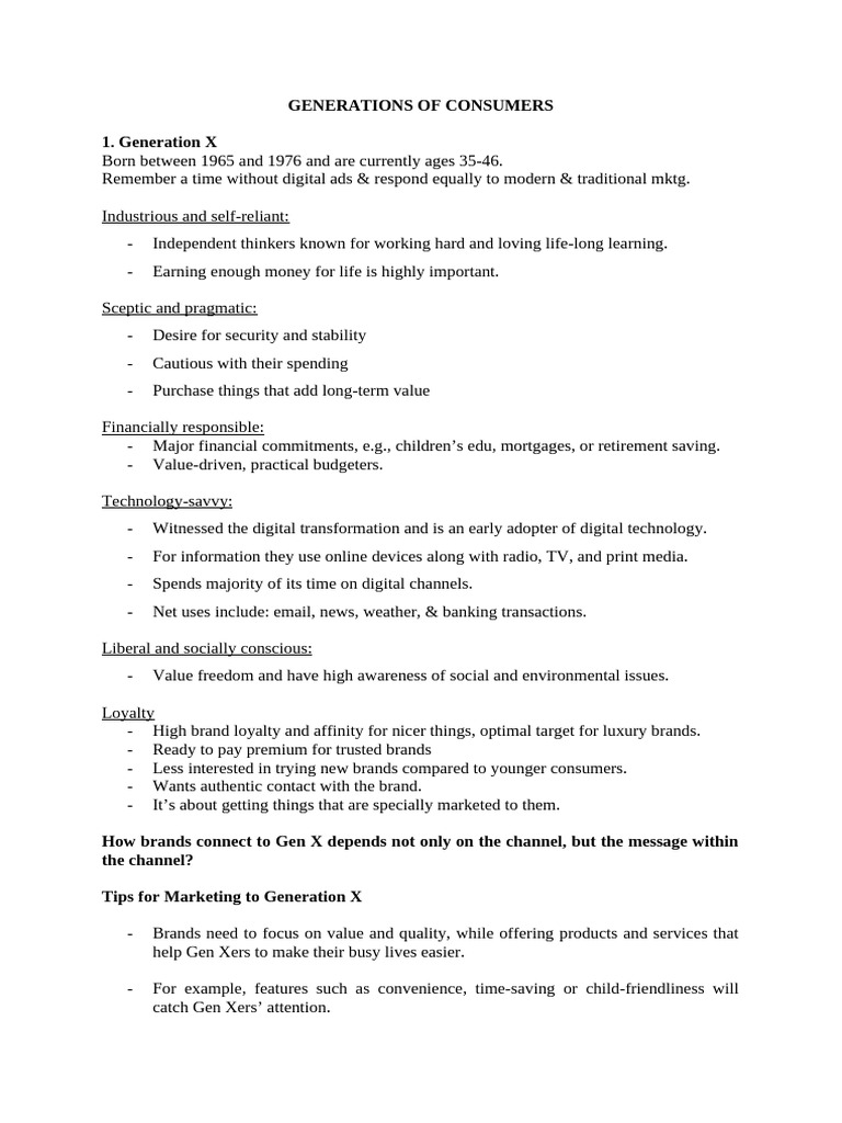 Generations of Consumers | PDF
