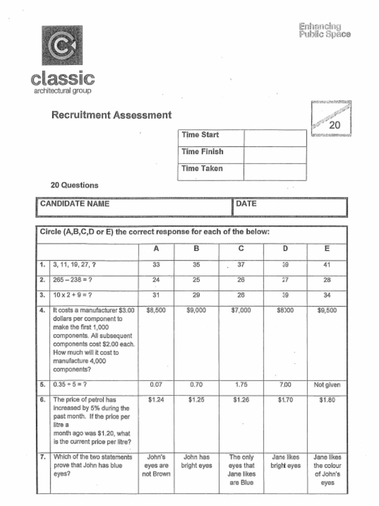 Assessment Form | PDF