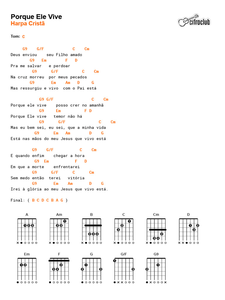 Cifra Club - Harpa Cristã - Porque Ele Vive | PDF