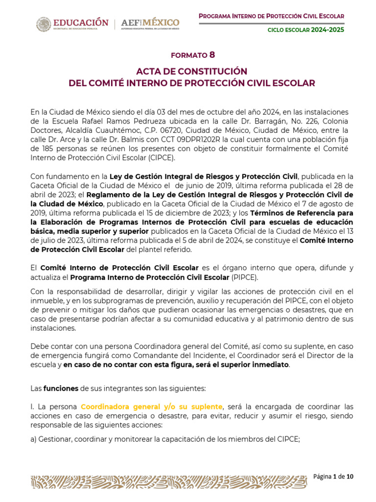 8 - Acta Constitutiva 2024 2025 | PDF