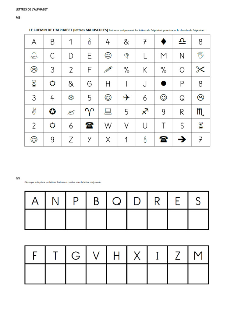 Activités Alphabet MS GS | PDF