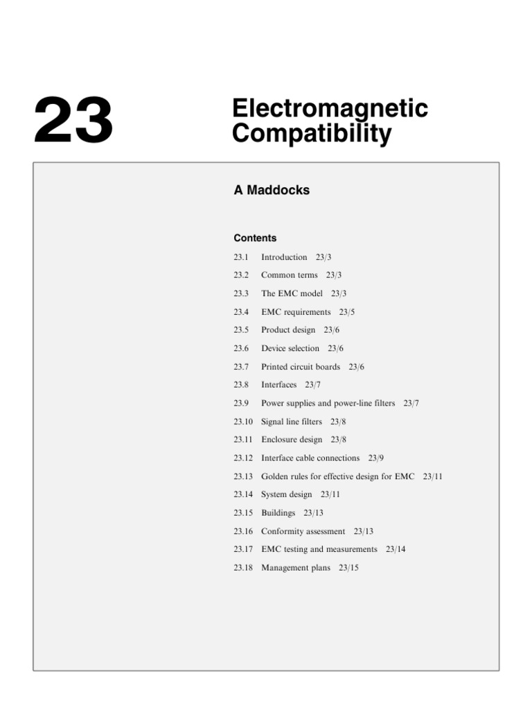 024 - ch23 - Electromagnetic Compatibility - A Maddocks | PDF
