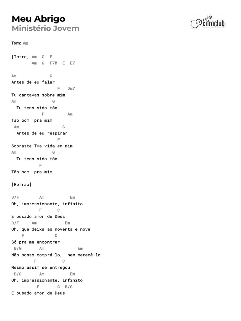 Cifra Club - Ministério Jovem - Meu Abrigo | PDF