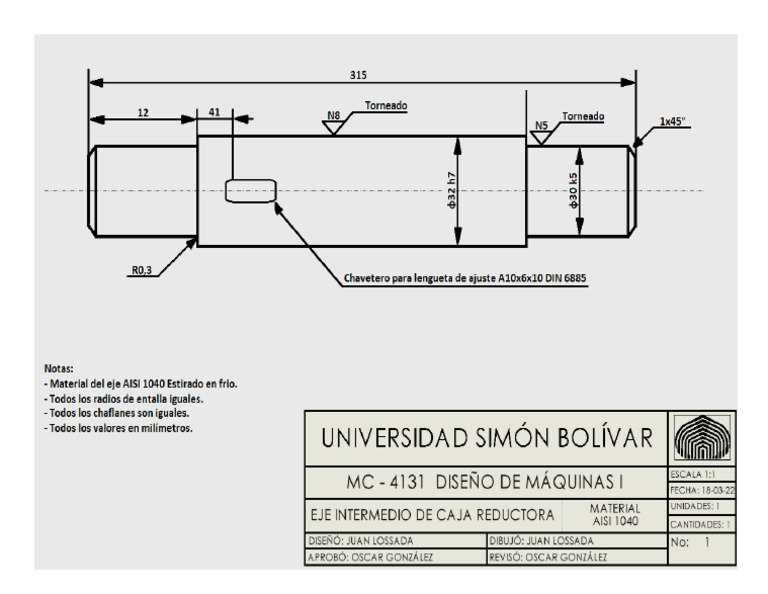 TP5 Plano Eje Intermedio Juan Lossada 14-10589 | PDF