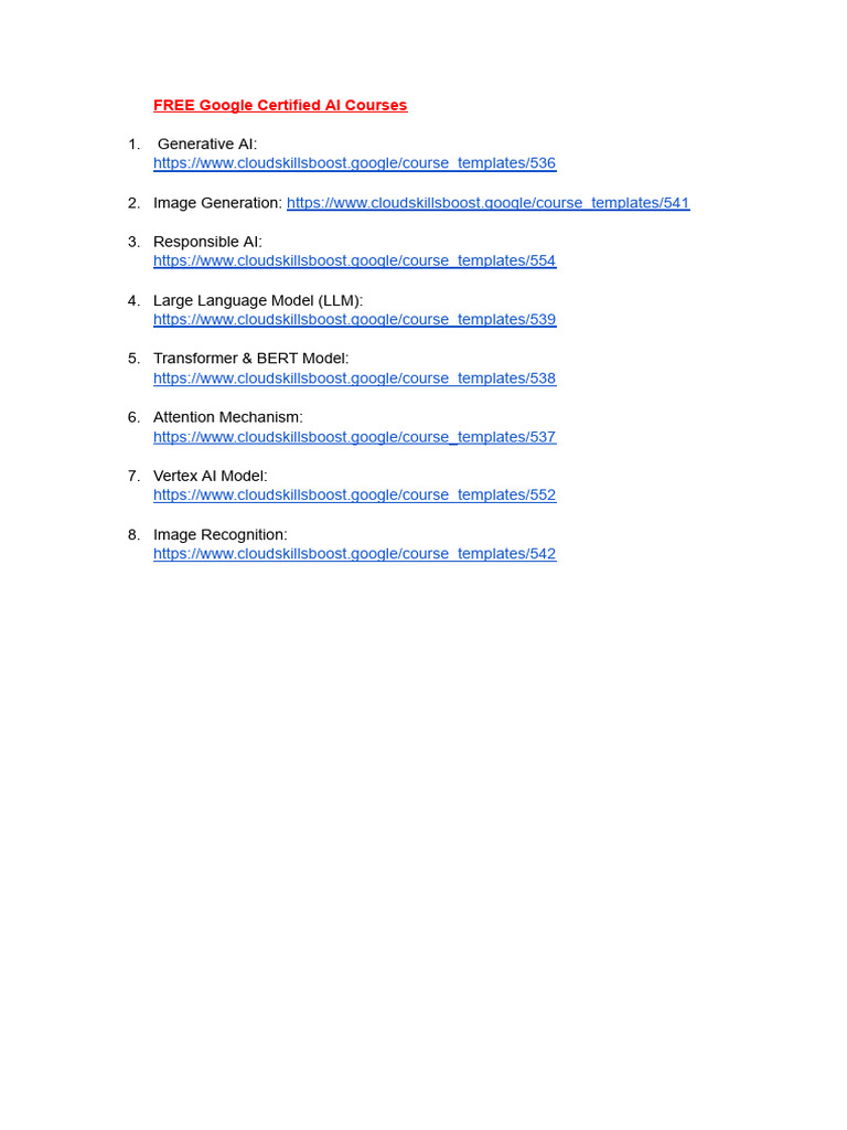 FREE Google Certified AI Courses ?? | PDF