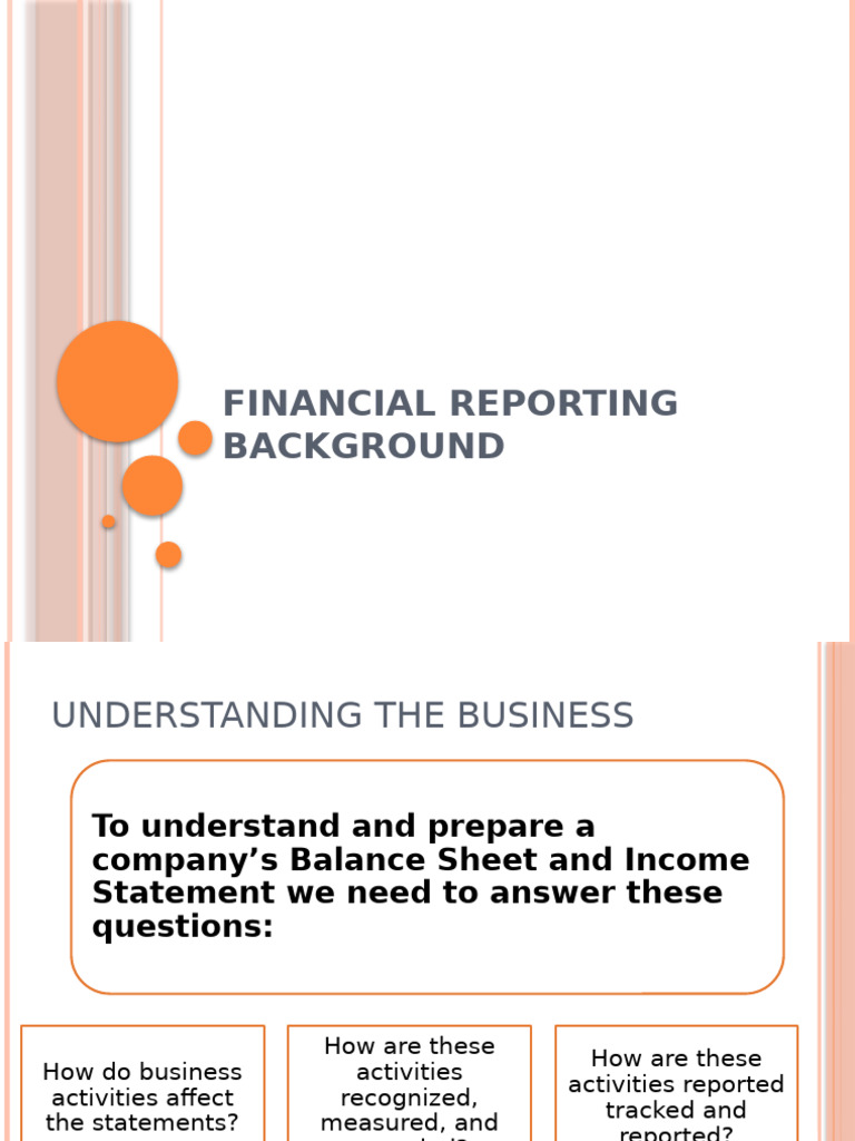 Financial Reporting Background | PDF