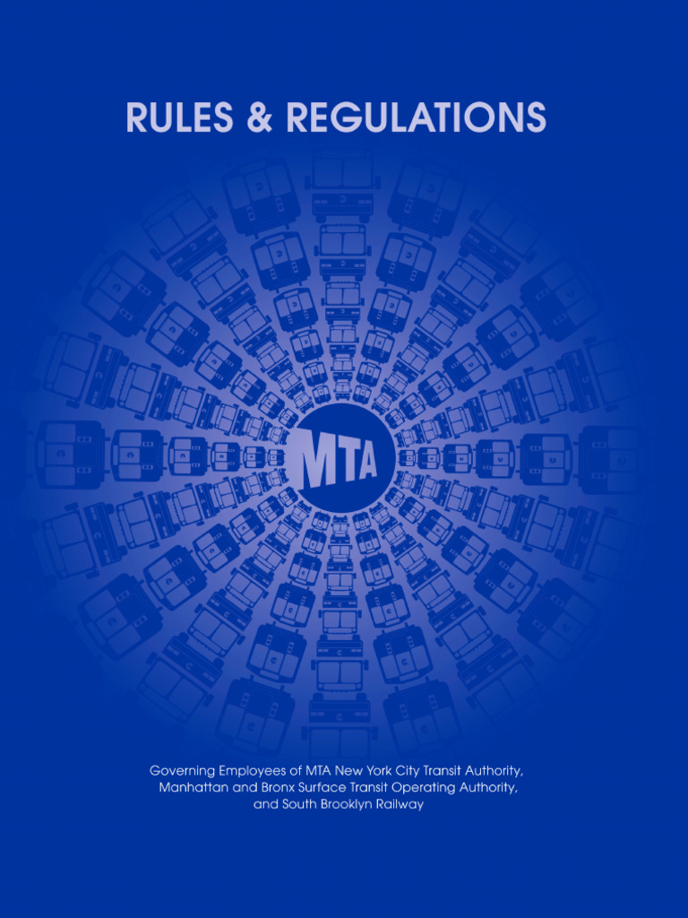 MTA Employee Rules and Regulations 2016 | PDF | Train | Rail Transport