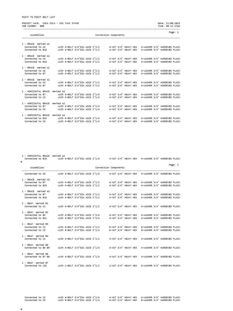 Point To Point Bolt List | PDF