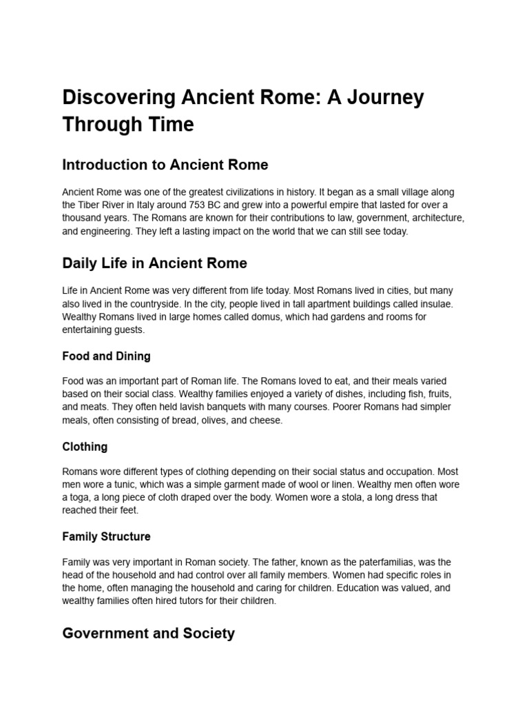 Discovering Ancient Rome - A Journey Through Time | PDF | Ancient Rome ...