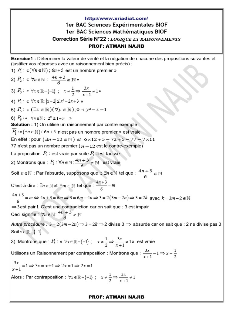 1sm Logique Seri22cor | PDF