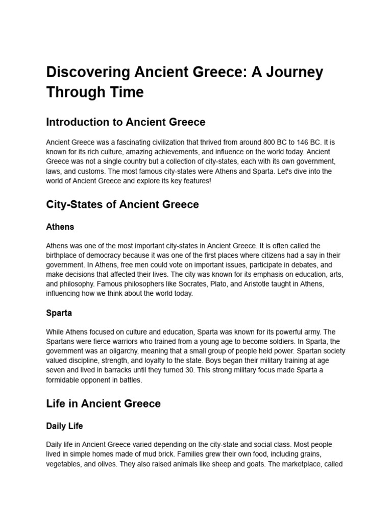 Discovering Ancient Greece - A Journey Through Time | PDF | Ancient ...