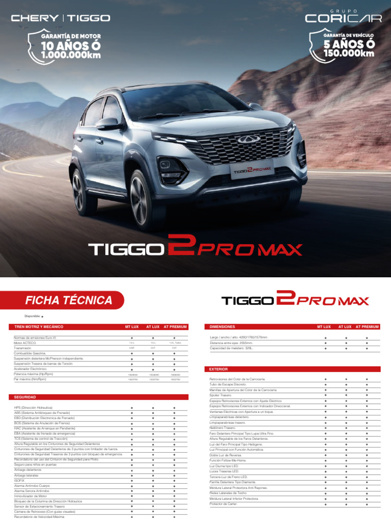 Ficha Tiggo 2 Pro Max 1 | PDF
