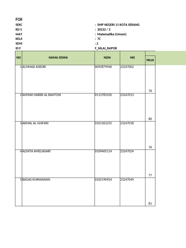 Nil - Rapor - 20232 - 401000000 - 7C | PDF