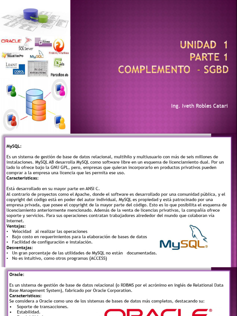Unidad1 Parte1 Complemento SGBD | PDF