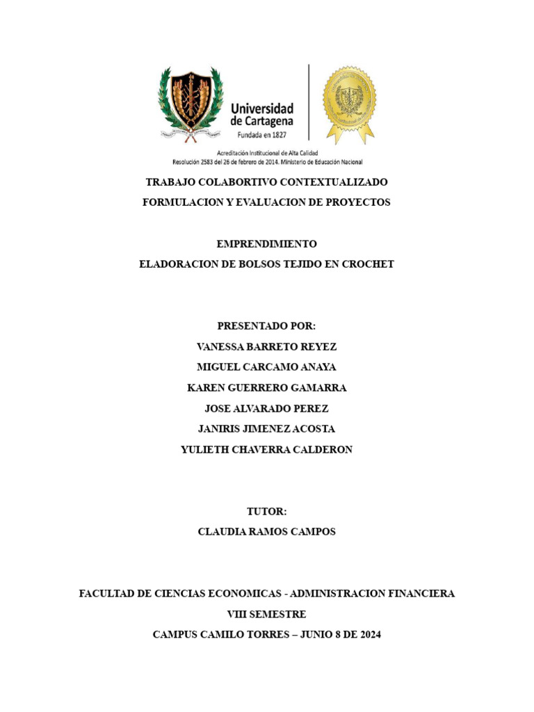 Trabajo Final Formulacion Y Evaluacion De Proyectos Pdf 8846