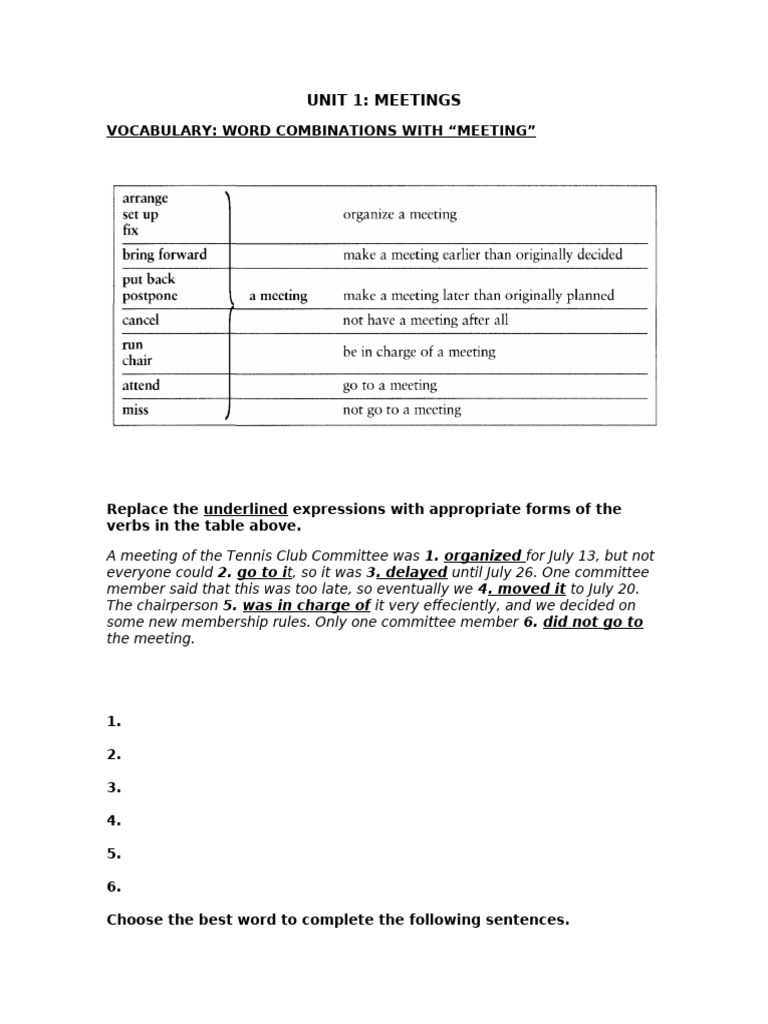 Class 3 4 Worksheet Meetings 1 | PDF | Career & Growth | Self-Improvement