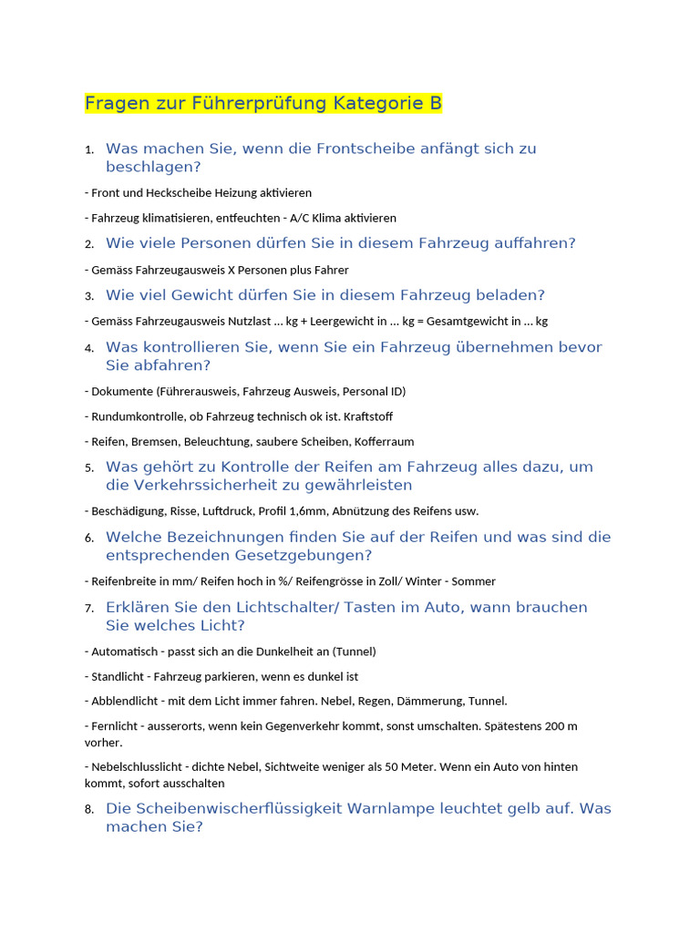 STVA Zug Fragen | PDF