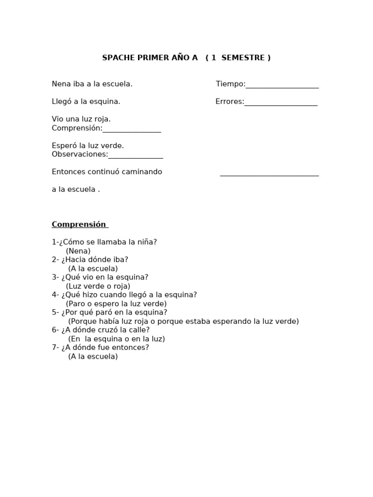 Spache Evaluador | PDF