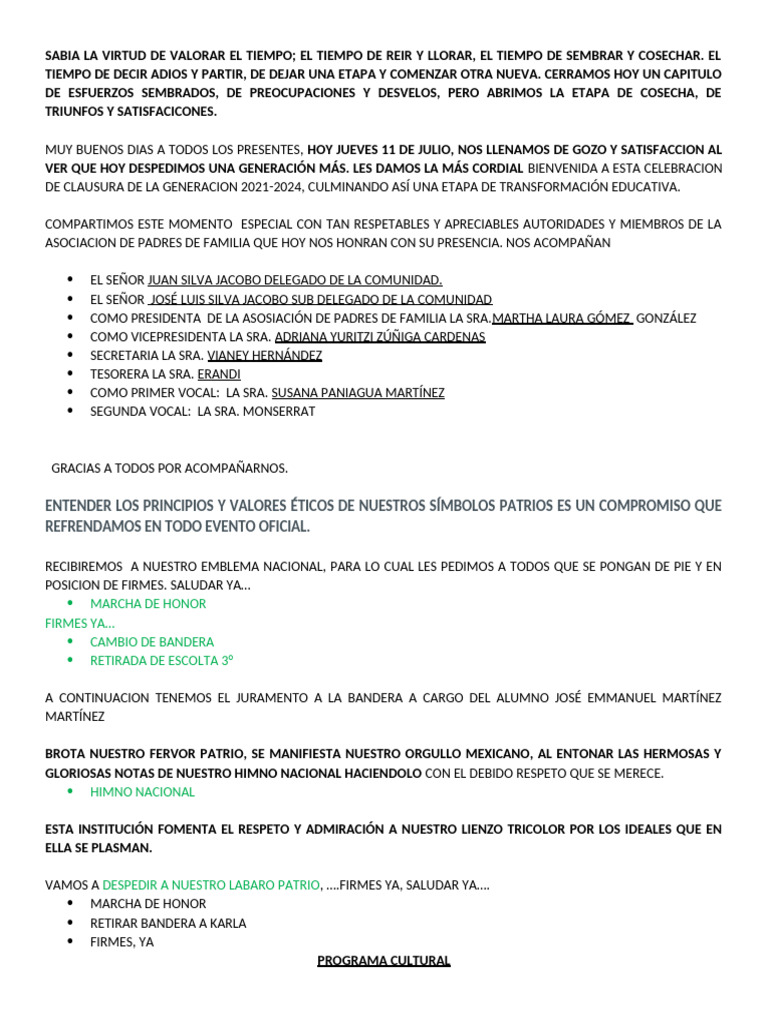 PROGRAMA DE FIN DE CICLO | PDF