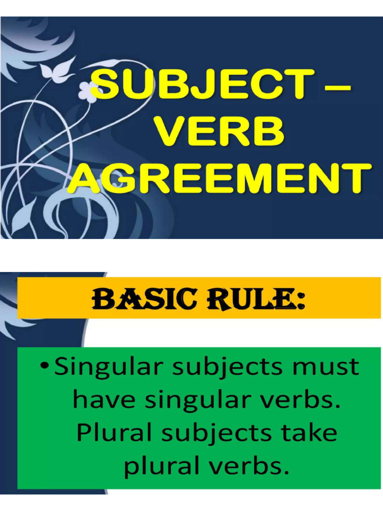 Subject Verb Agreement | PDF
