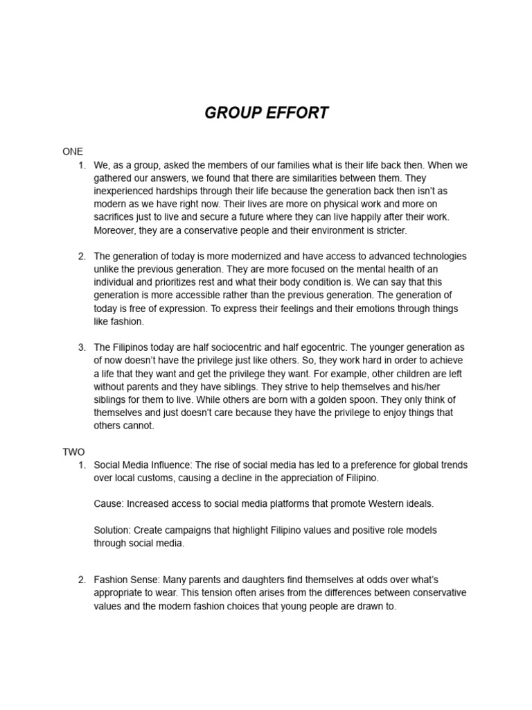 Group Effort | PDF | Social Media | Social Science