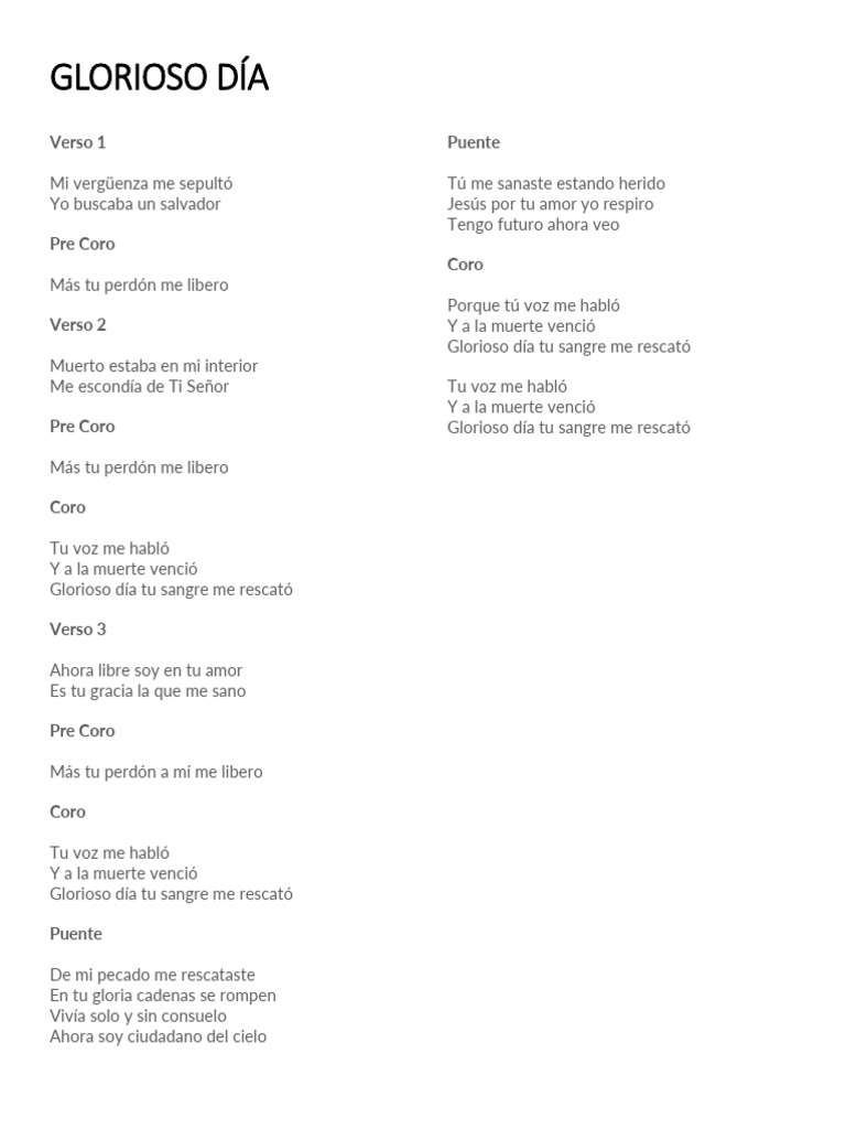 Glorioso Día | PDF