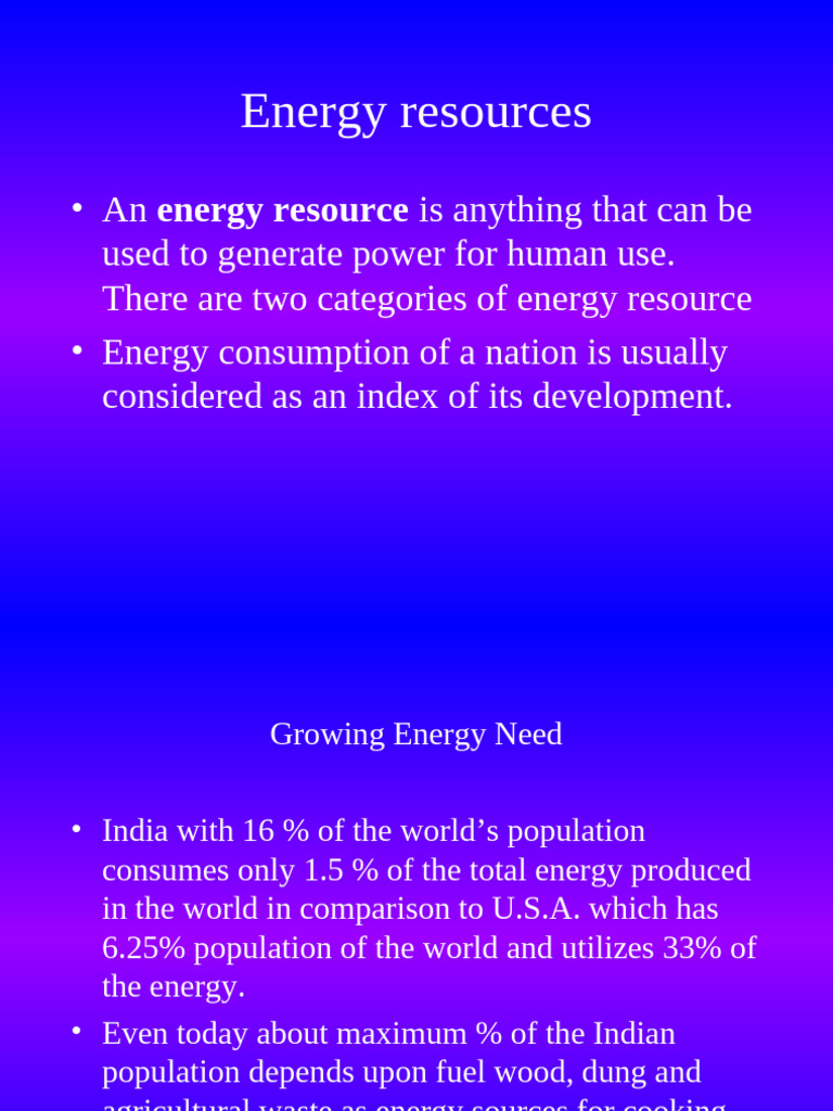 Energy Resources | PDF
