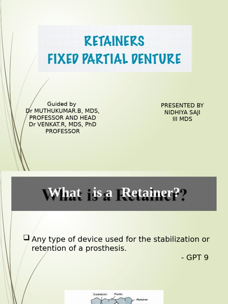 Retainers in FPD | PDF