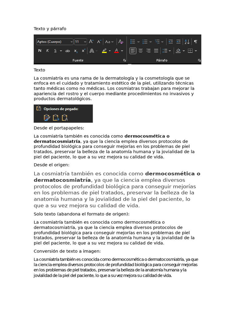 Texto y párrafo OFIMATICA | PDF