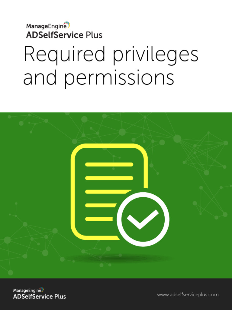 Adselfservice Plus Privileges Permissions Requirement Guide | PDF