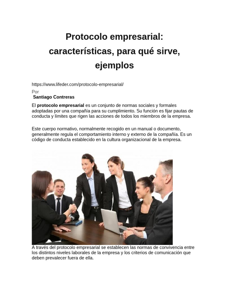 Protocolo Empresarial | PDF