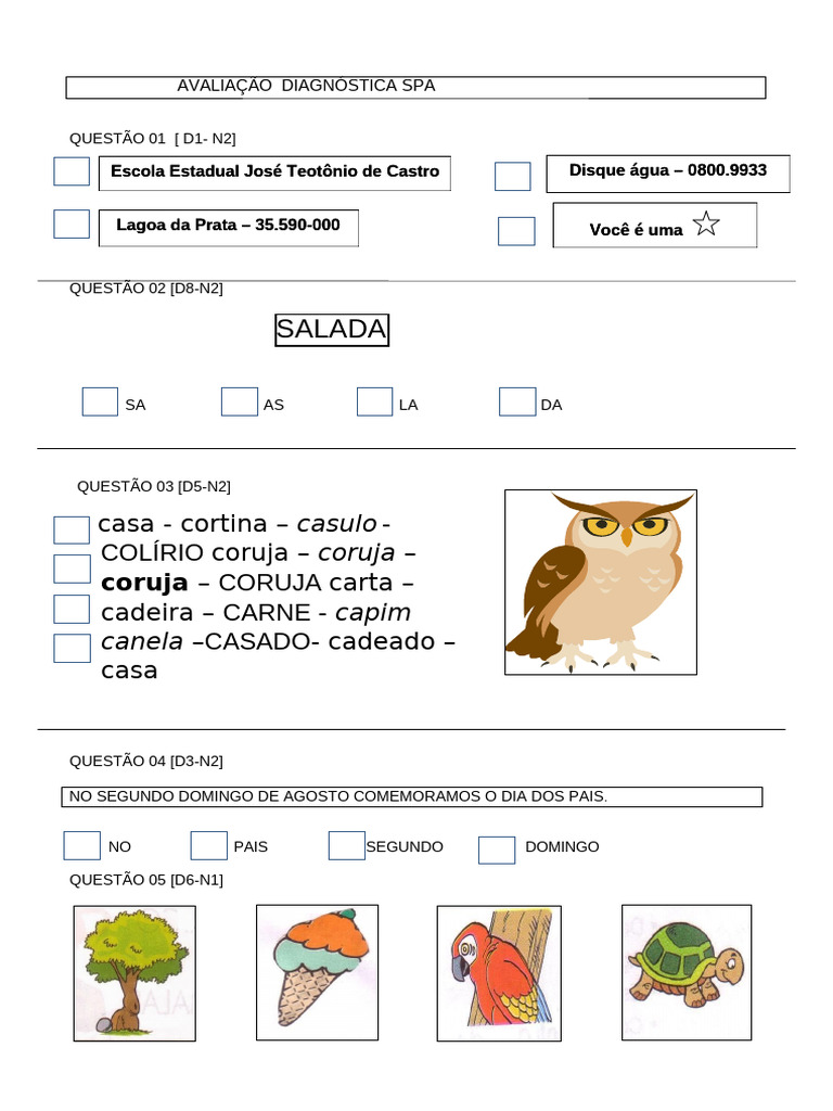 Simulado 1 Ano | PDF