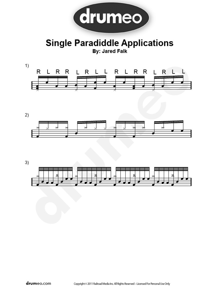 Drumeo Single Paradiddle Applications | PDF