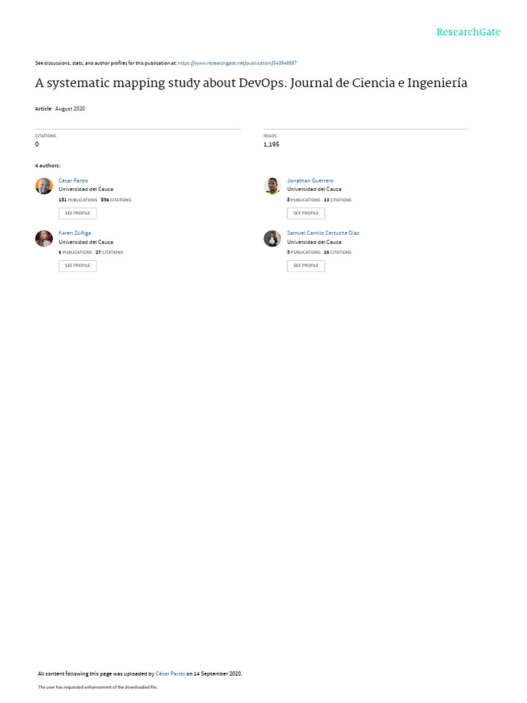 A Systematic Mapping Study About Devops. Journal de Ciencia E ...