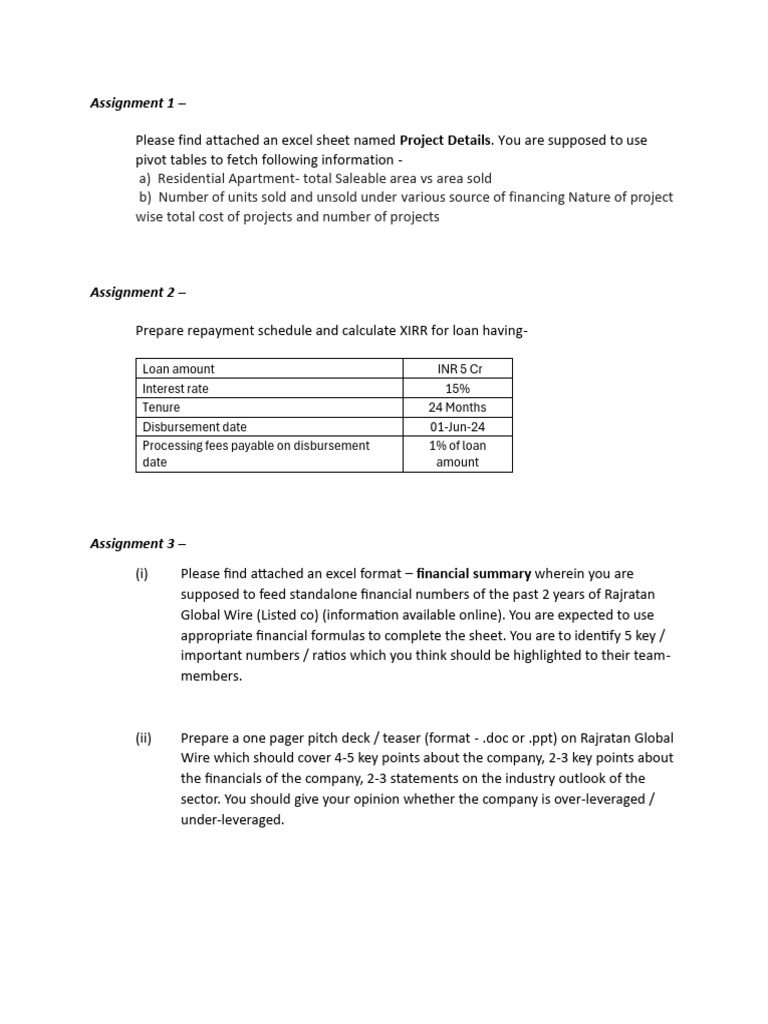 Assignment - Industrial Trainee | PDF