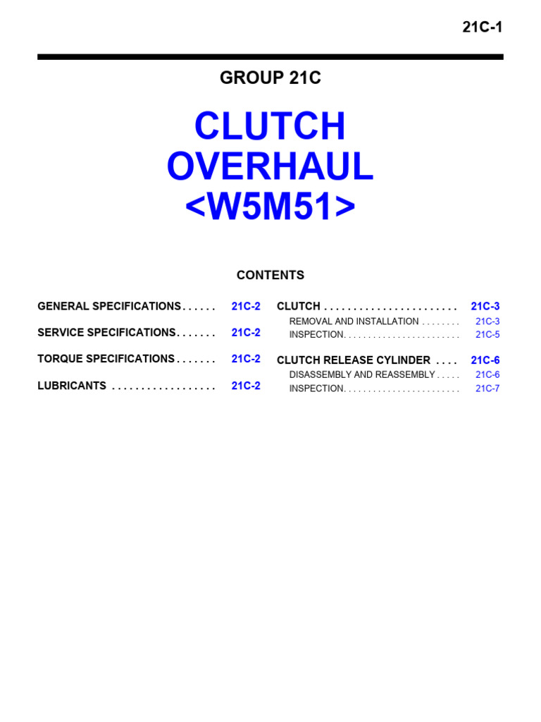 Clutch Overhaul : Group 21C | PDF