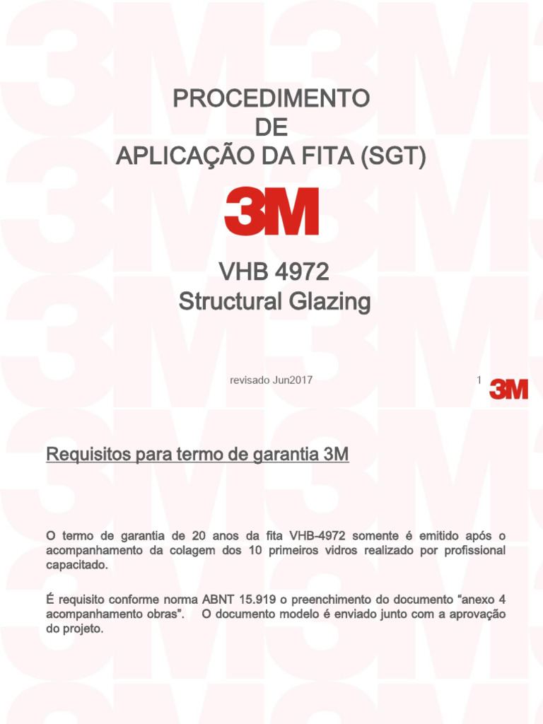 Manual de Aplicação VHB Glazing - 2017 Da 3M | PDF